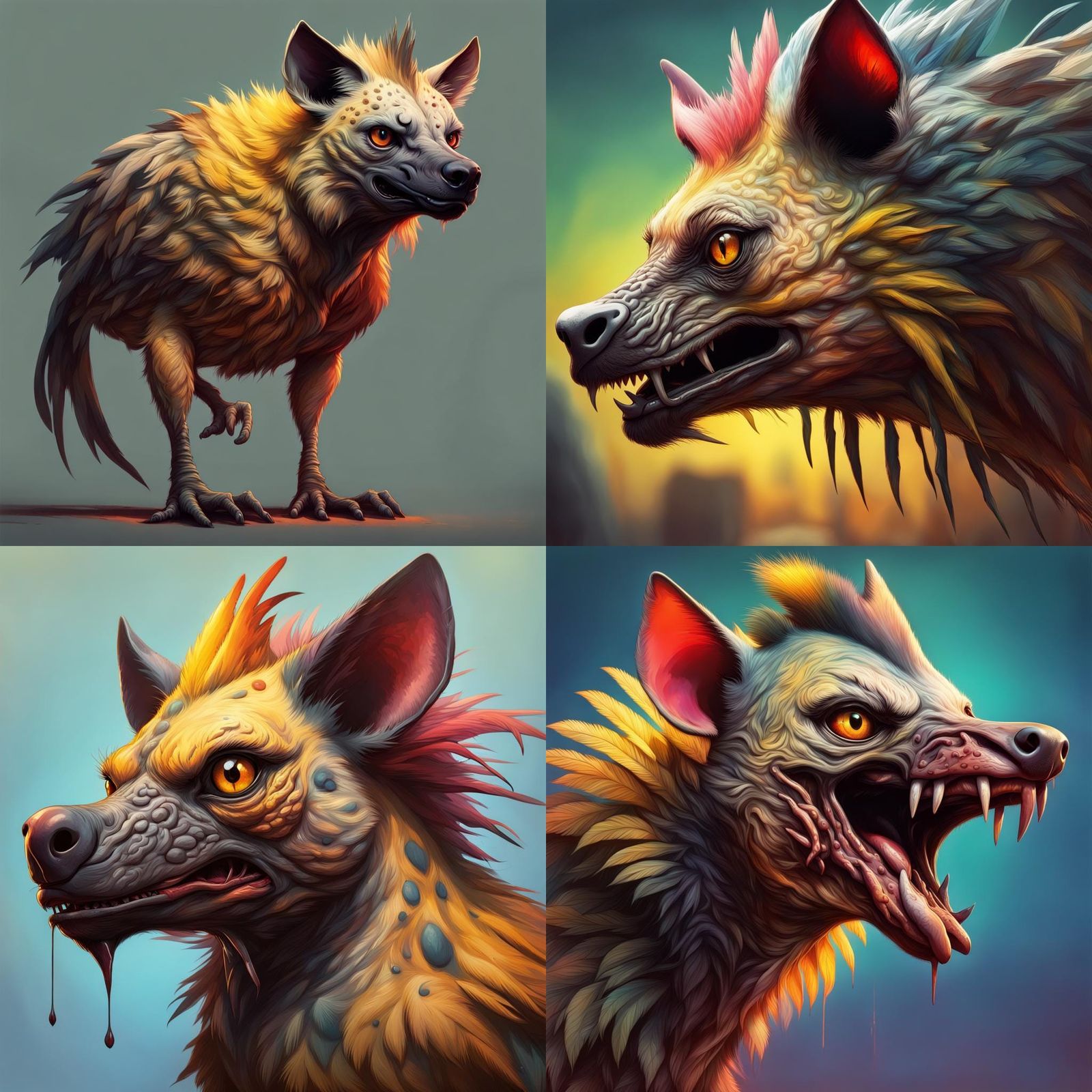 Mutant cat bird hyena chicken monster - AI Generated Artwork ...