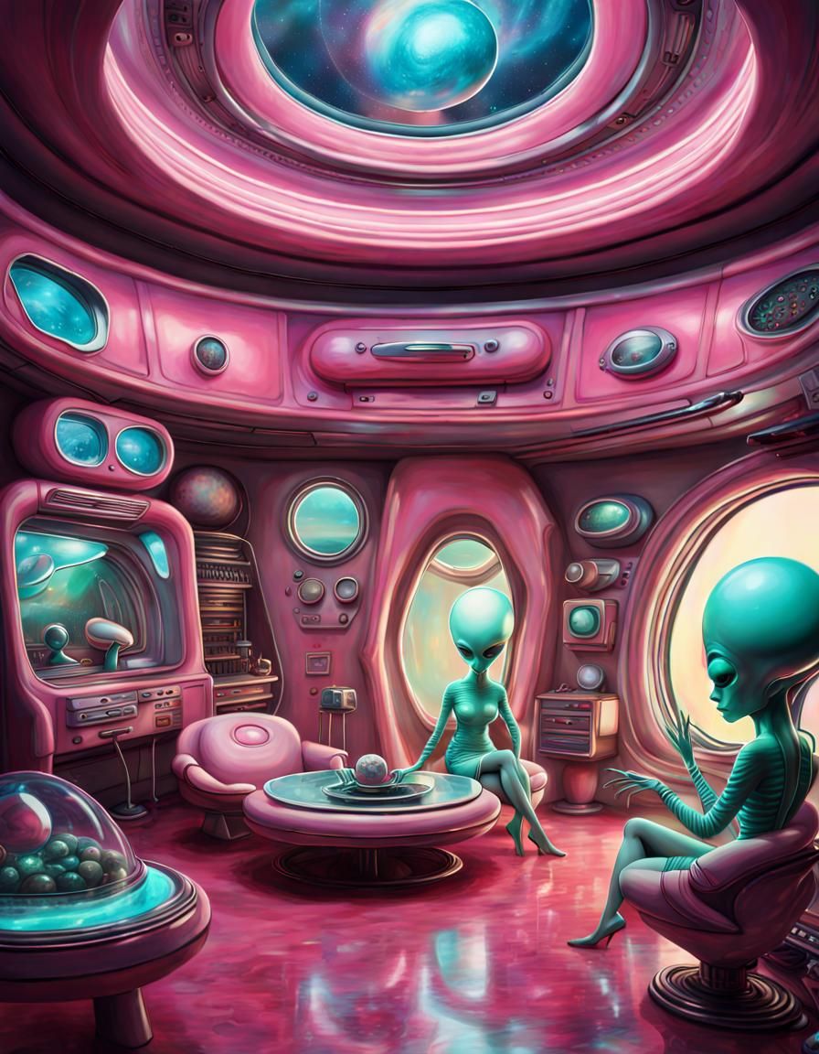 Retro futuristic home of fashionable aliens : r/nightcafe