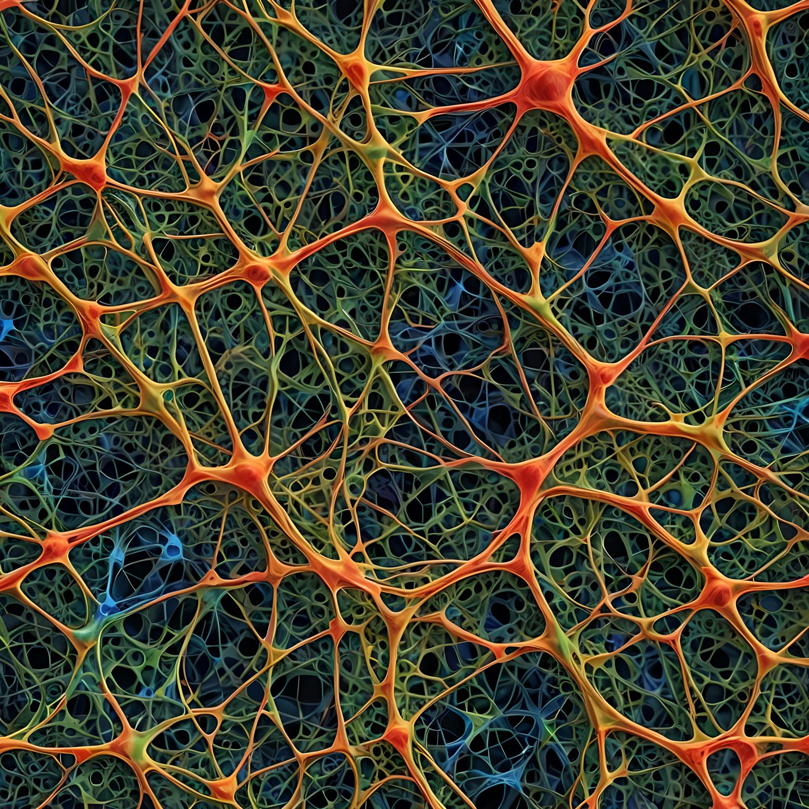 Conscious neural networks, striking detail, 8k res