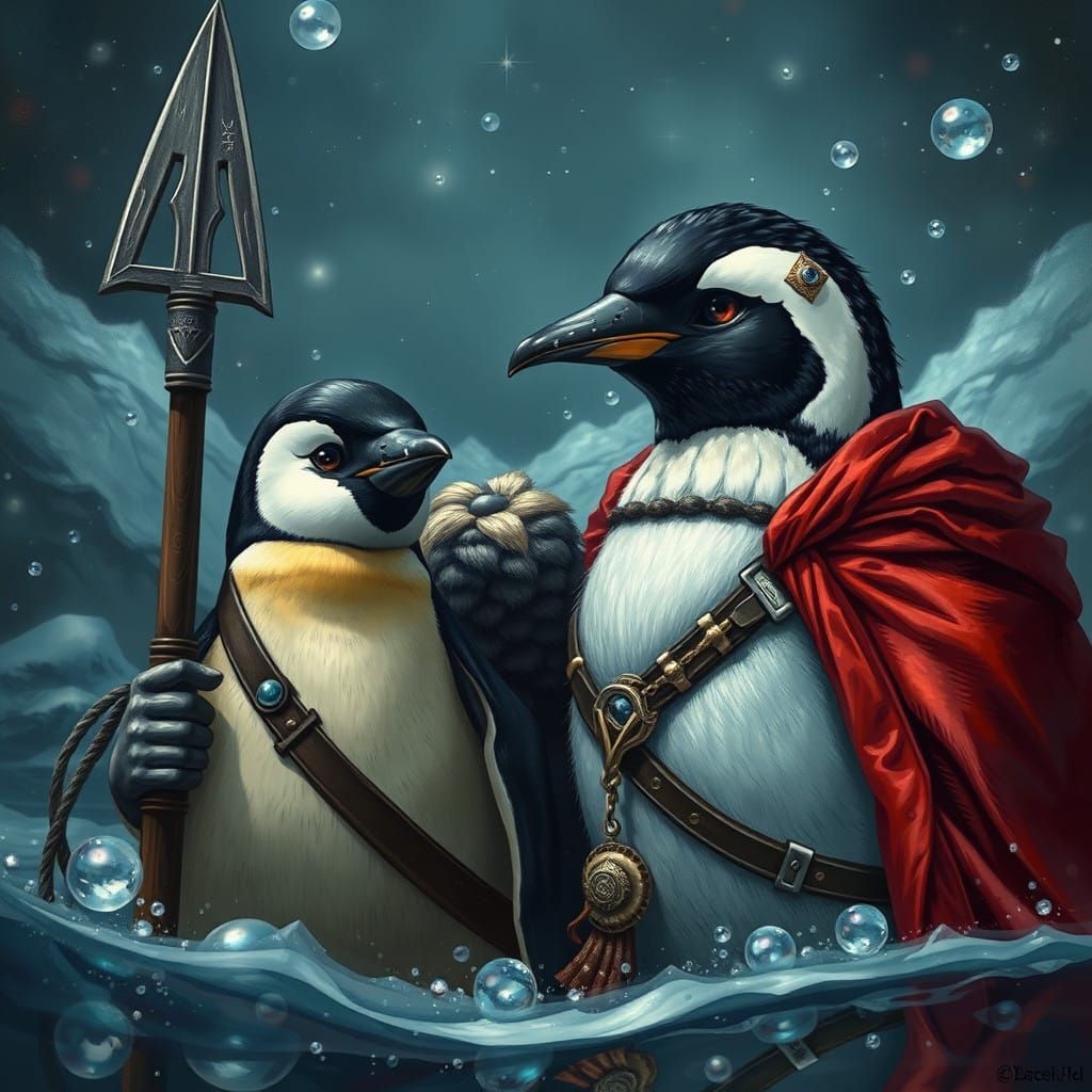 Digital Daliesque Masterpiece with Sapphire Metall... - AI Art