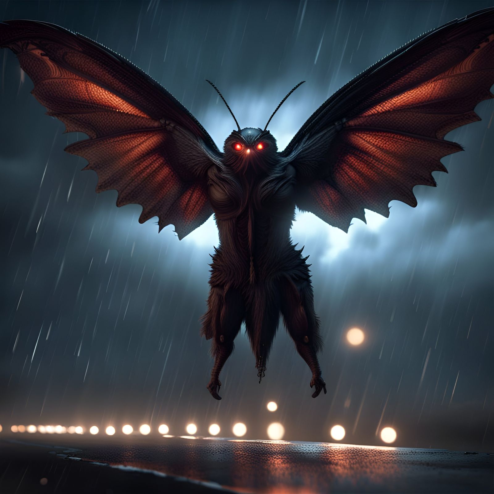 Highly Detailed Mothman - AI Generated Artwork - NightCafe Creator