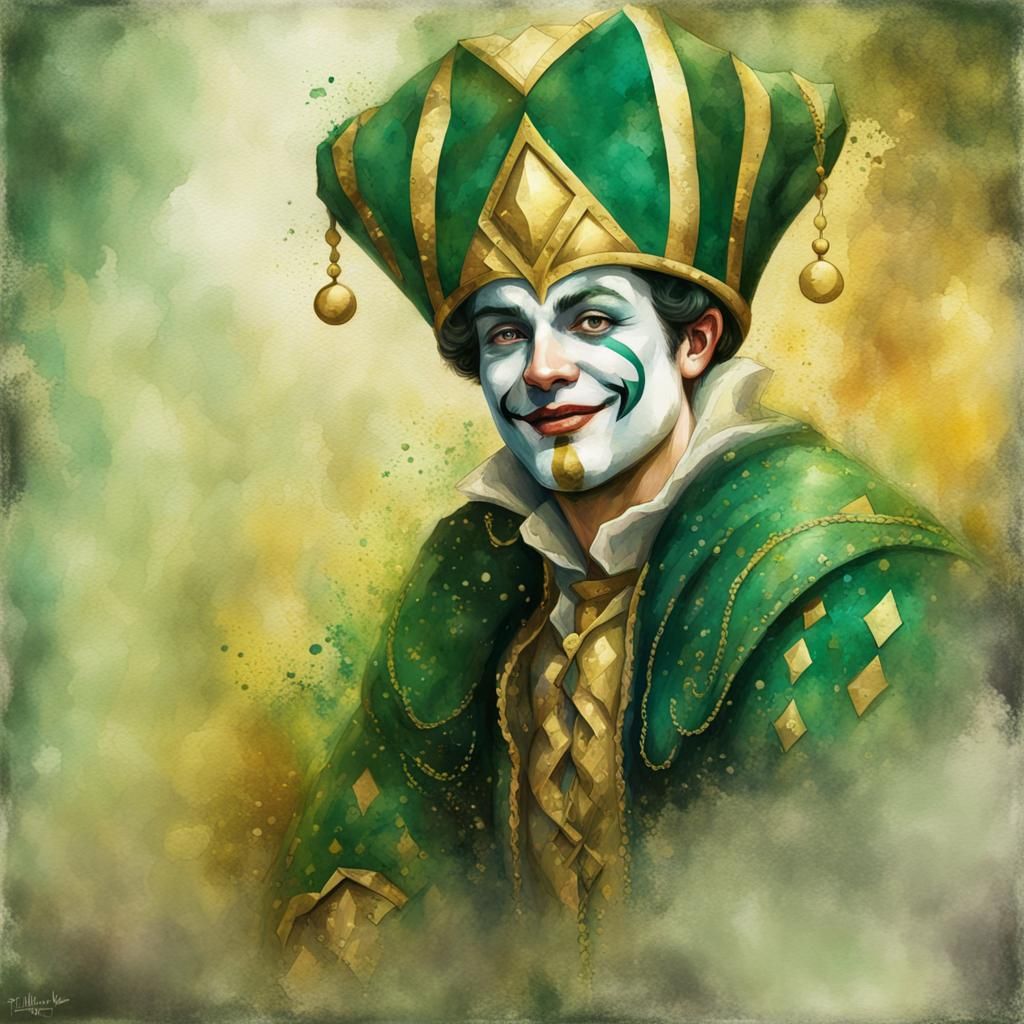 Royal Jester in Green - AI Generated Artwork - NightCafe Creator
