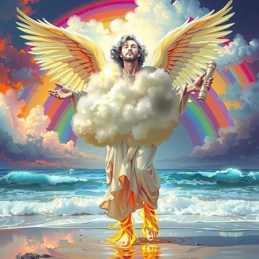 Angel on the beach under the rainbow - inspired from https://telegra.ph ...