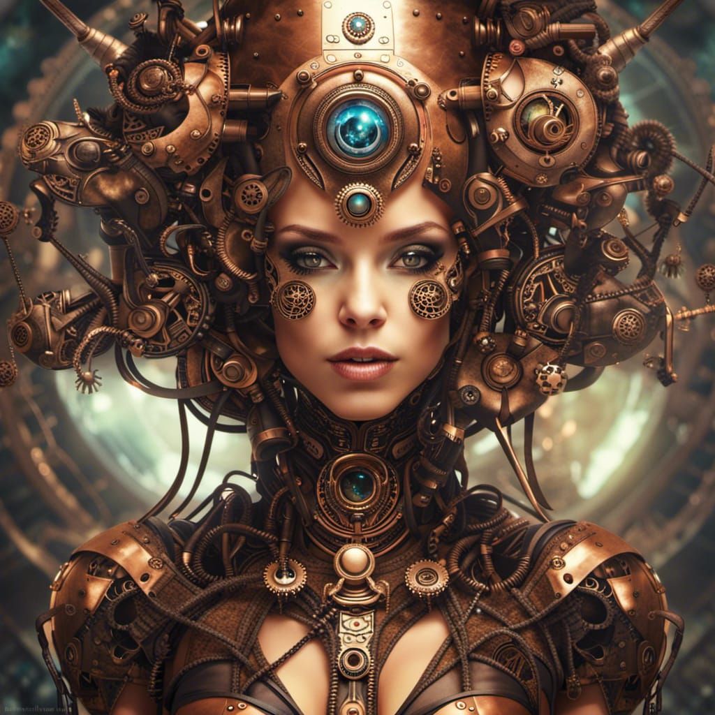 Beautiful Steampunk Girl - AI Generated Artwork - NightCafe Creator
