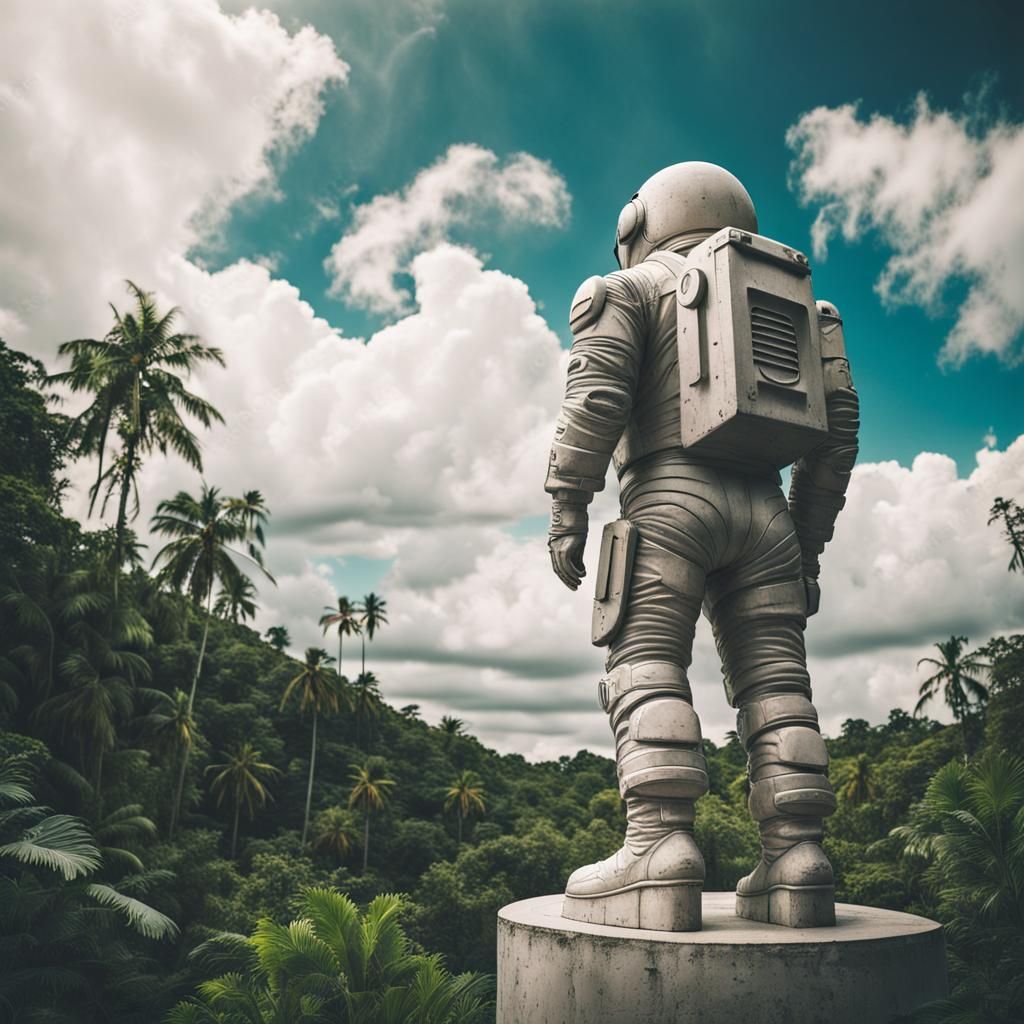 Astronaut statue - AI Generated Artwork - NightCafe Creator