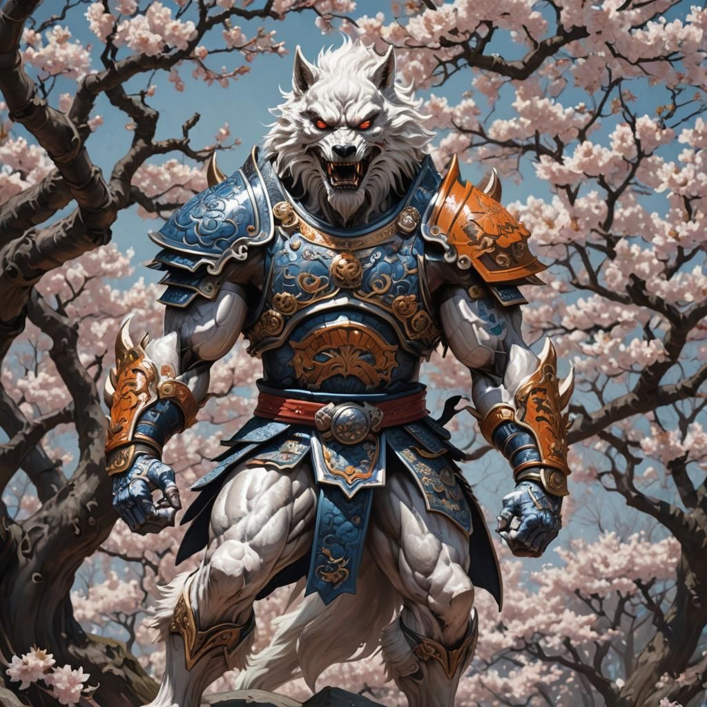 White Wolf samurai - AI Generated Artwork - NightCafe Creator