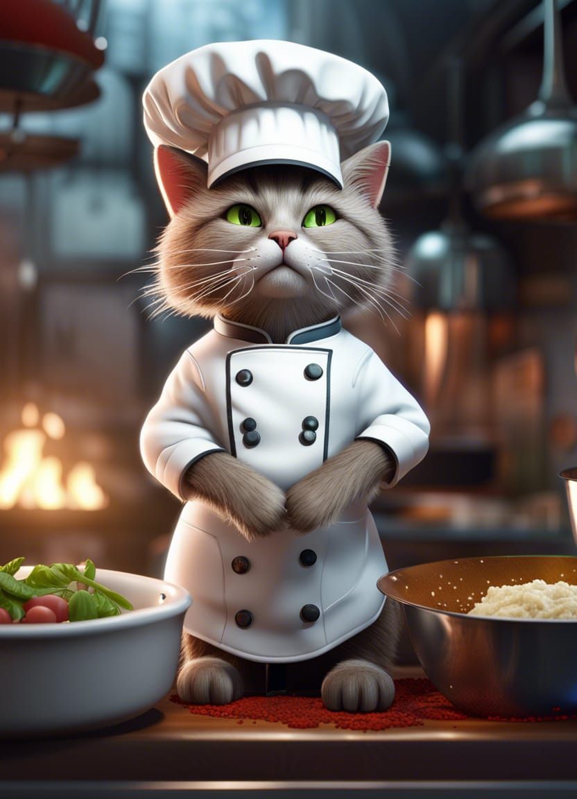 Sous Chef Tabby Cat - AI Generated Artwork - NightCafe Creator