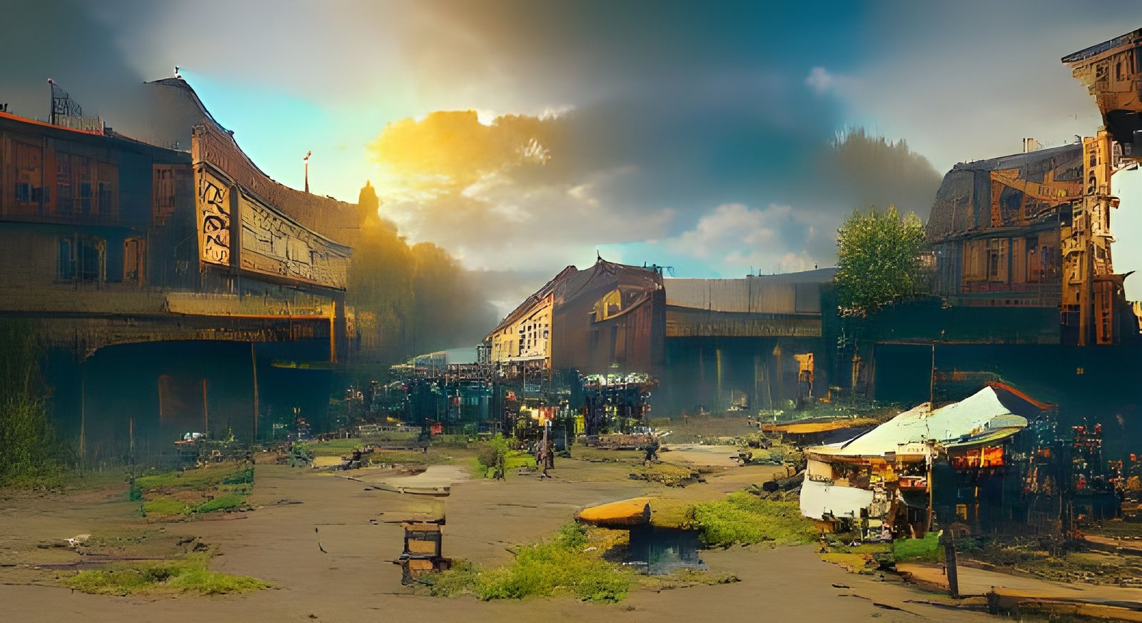 Post Apocalyptic Market - AI Generated Artwork - NightCafe Creator