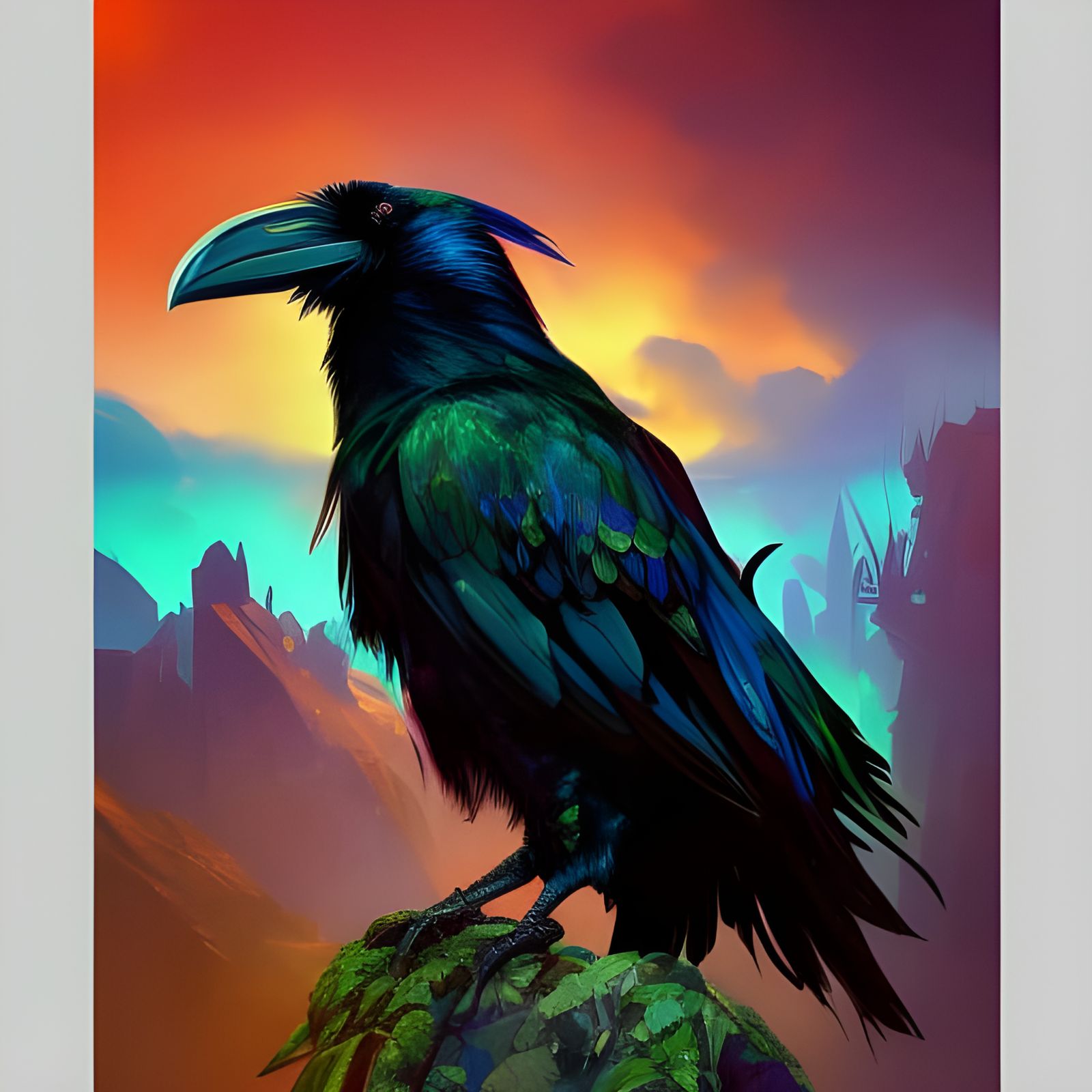 Colorful Raven - AI Generated Artwork - NightCafe Creator