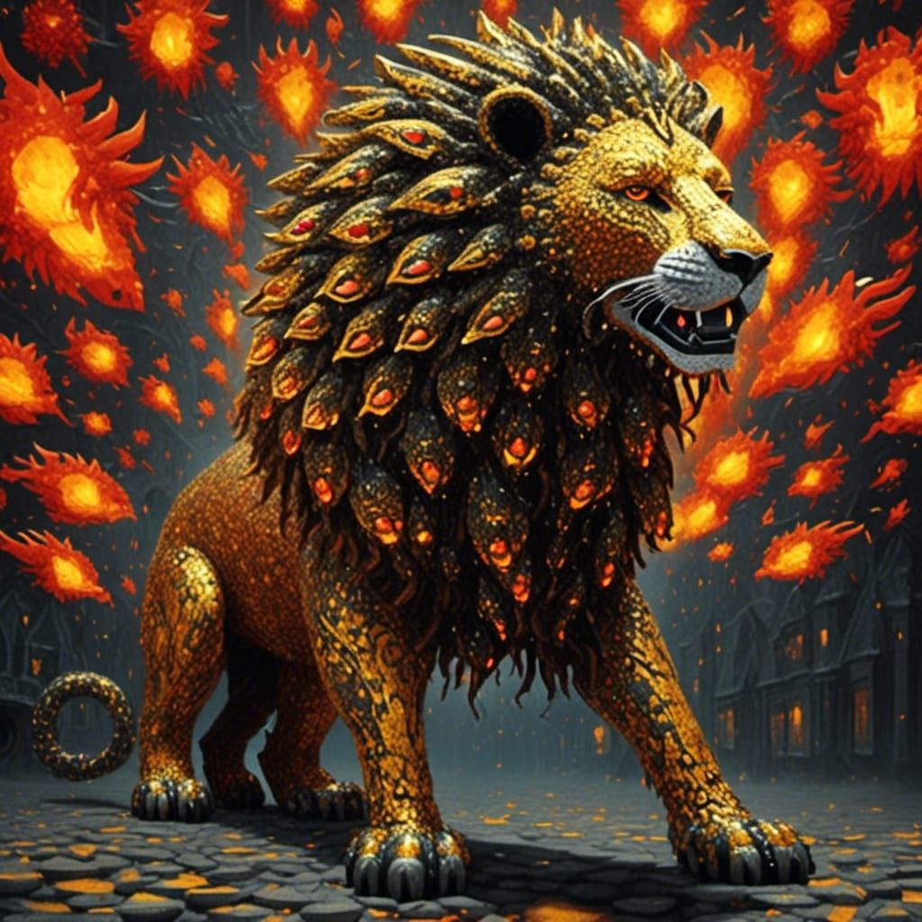 Evil Lion - AI Generated Artwork - NightCafe Creator