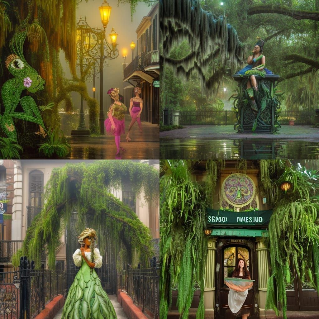 New Orleans, swamp, cajun, art nouveau, the princess and the frog, Louisiana, Alphonse Mucha ...