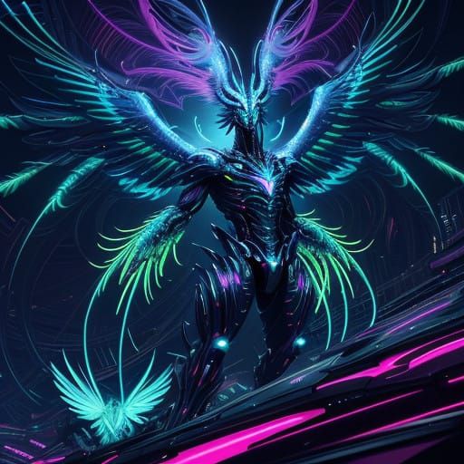 Electric Phoenix Alien - Magnificent Electric Phoenix Being ...