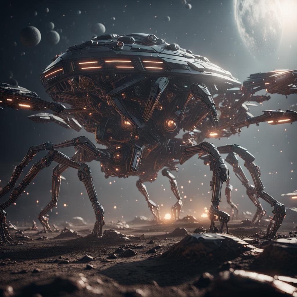 A alien swarm in the space - AI Generated Artwork - NightCafe Creator