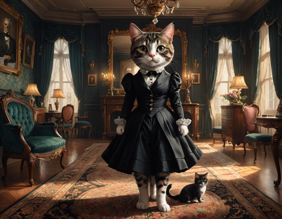 Distinguished Victorian Cat - AI Generated Artwork - NightCafe Creator