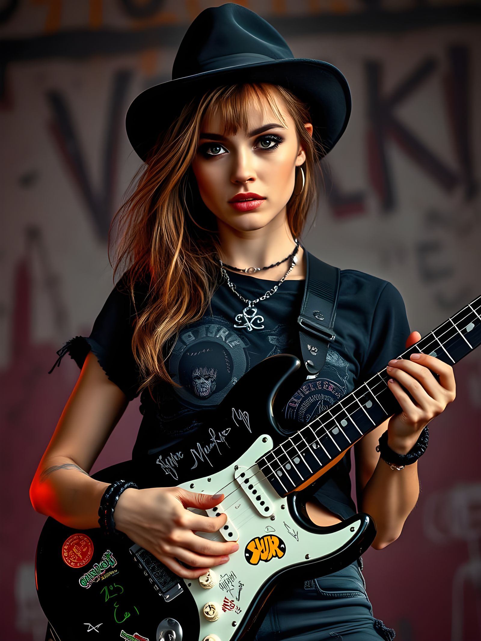 Grunge Rocker - Grunge Rocker in Flannel and Black Hat