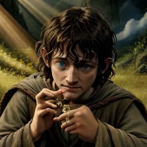 Frodo and the ring of power! - AI Generated Artwork - NightCafe Creator