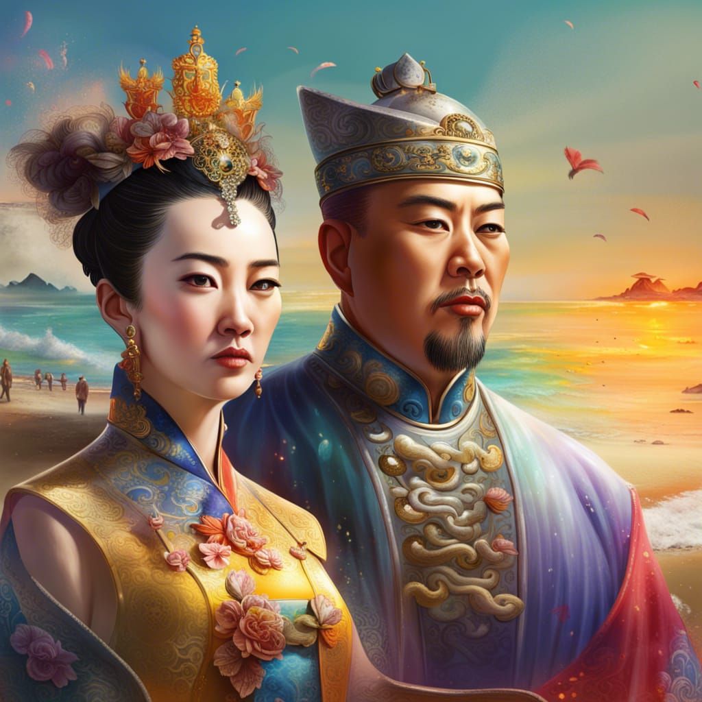 Asian Emperor and Empress - AI Generated Artwork - NightCafe Creator