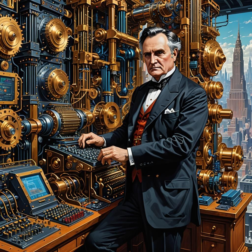 "Charles Babbage & the Difference Engine" - AI Generated Artwork ...