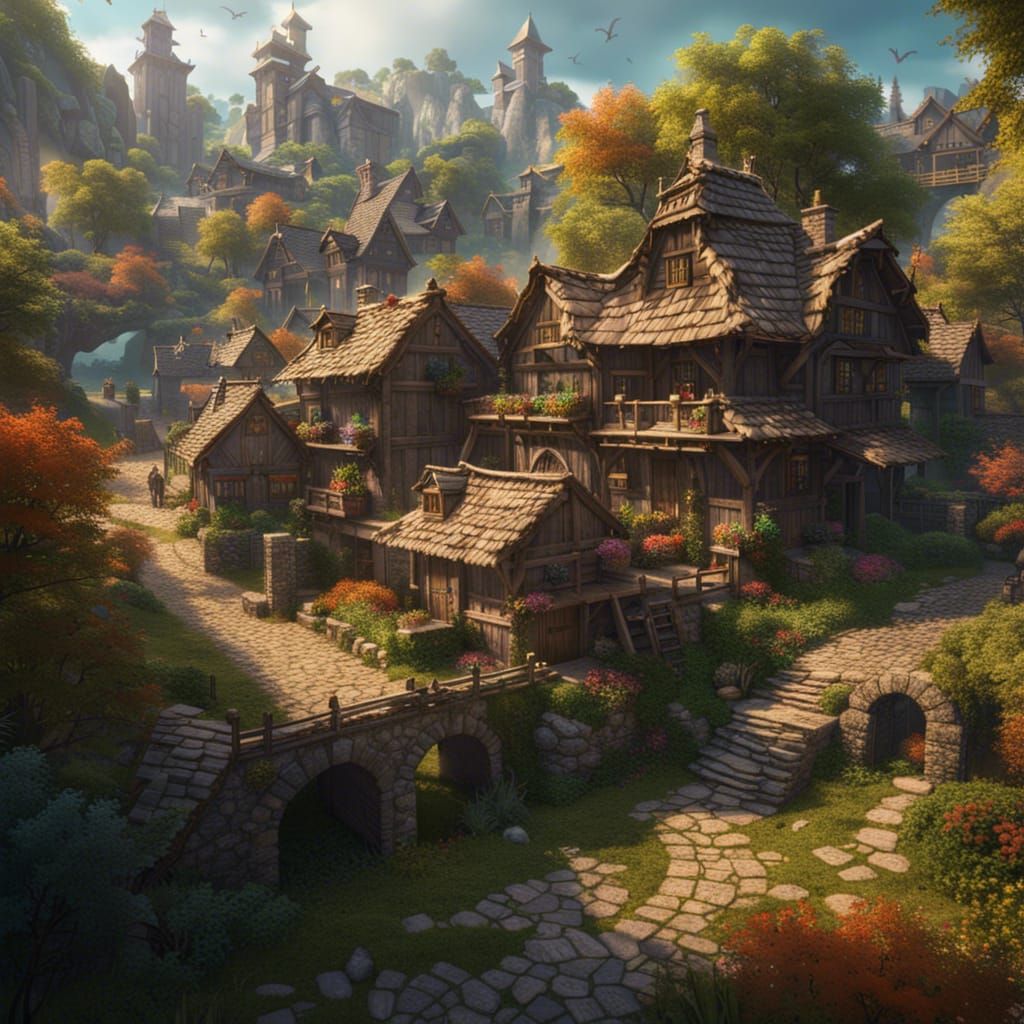 Village - AI Generated Artwork - NightCafe Creator