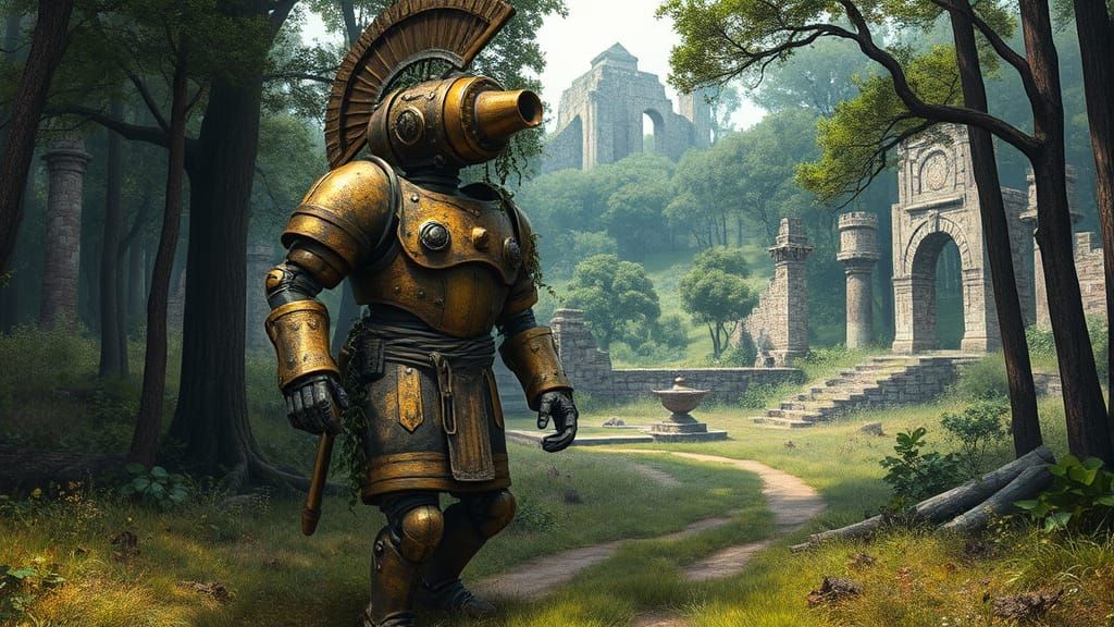 Keep out of the Sacred Lands - Medieval Automaton Guardian o...