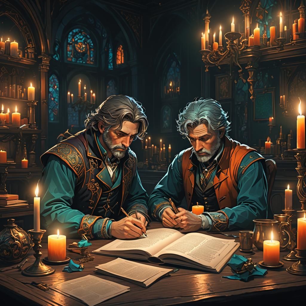 Grimms brothers writing stories book - AI Generated Artwork - NightCafe ...