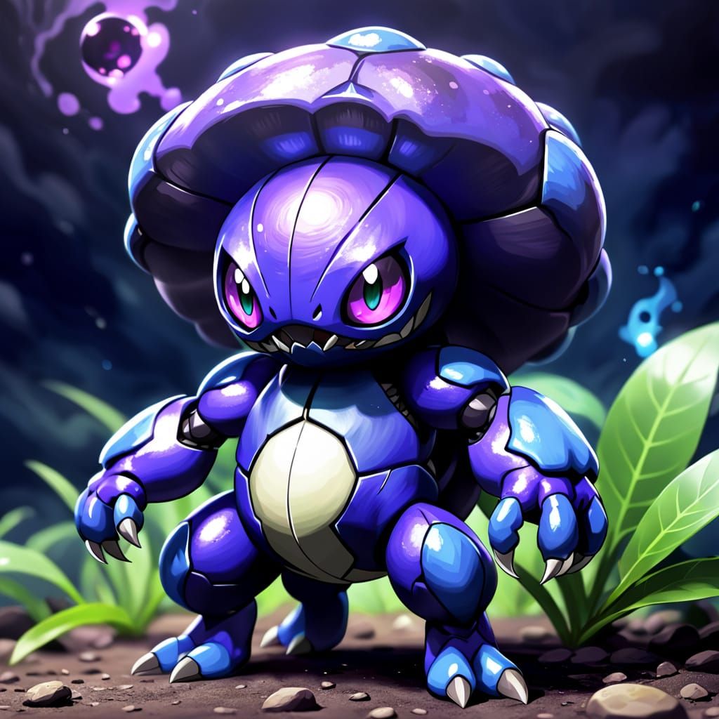 Majestic Poison Type Fakemon in Dark Purple and Bl... - AI Art