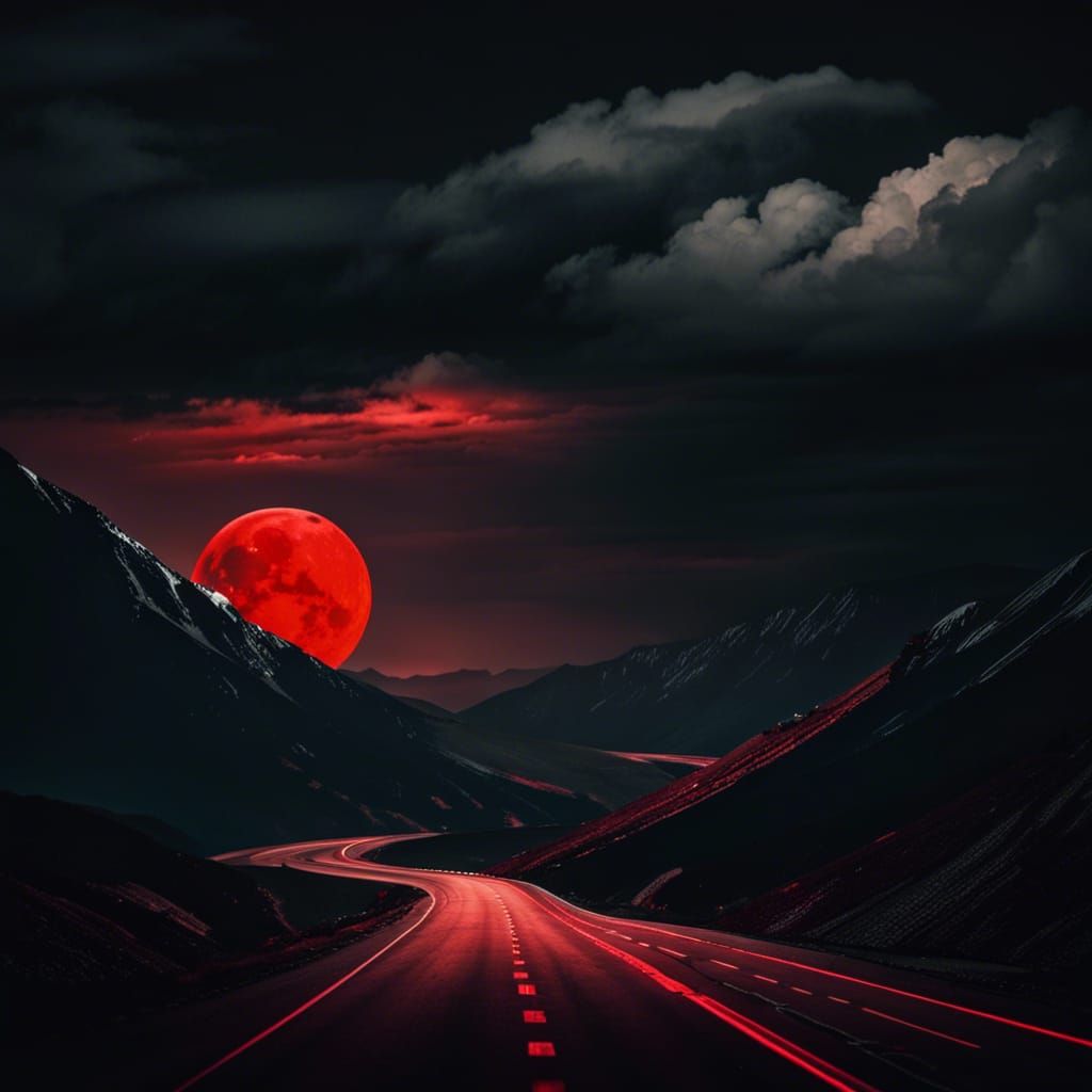 Blood moon rising. - AI Generated Artwork - NightCafe Creator