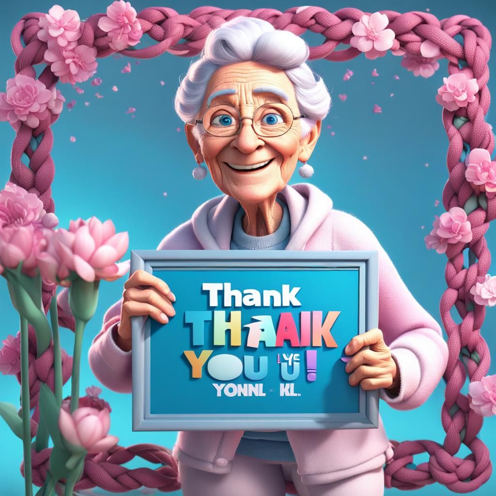old lady thank you - AI Generated Artwork - NightCafe Creator