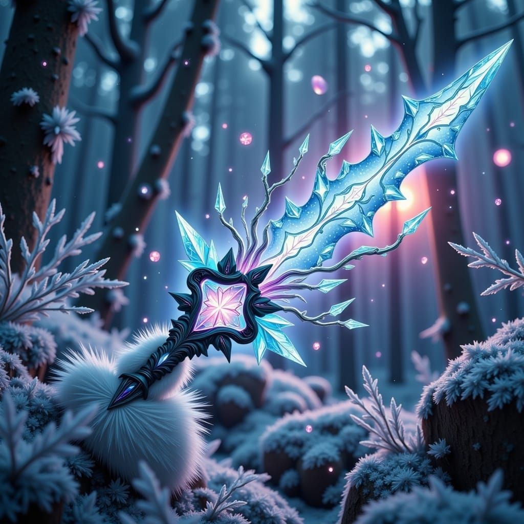 Majestic Crystal Ice Sword with Iridescent Scales ... - AI Art
