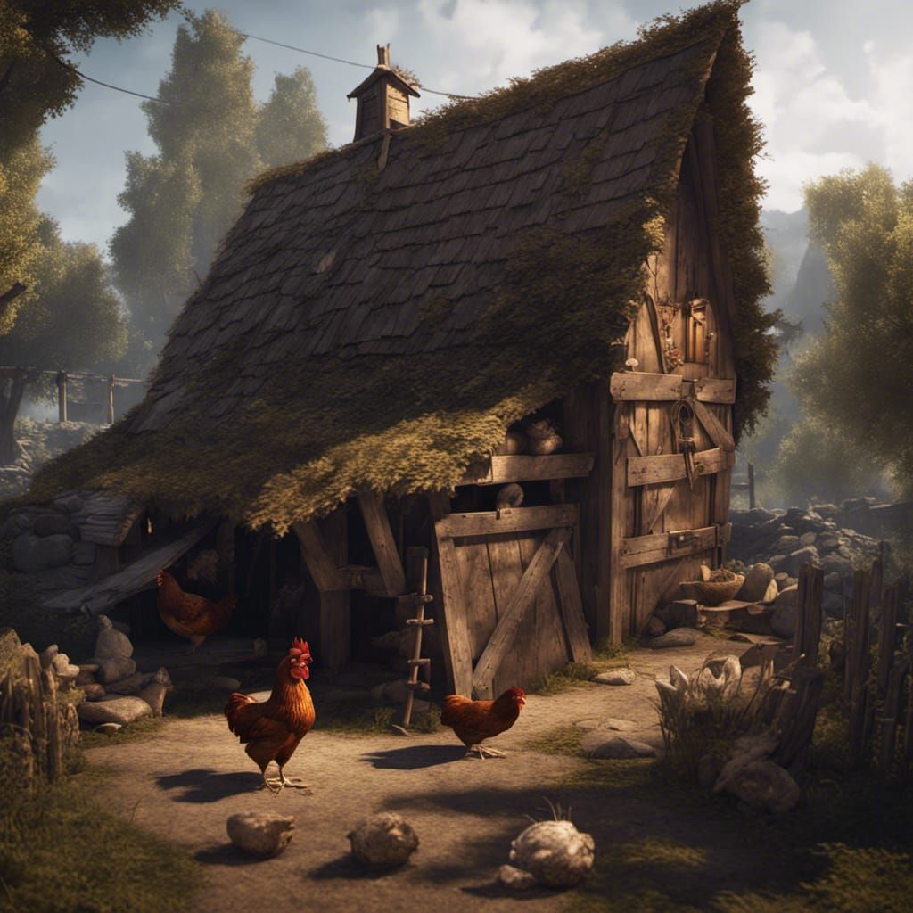 medieval chicken coop - AI Generated Artwork - NightCafe Creator