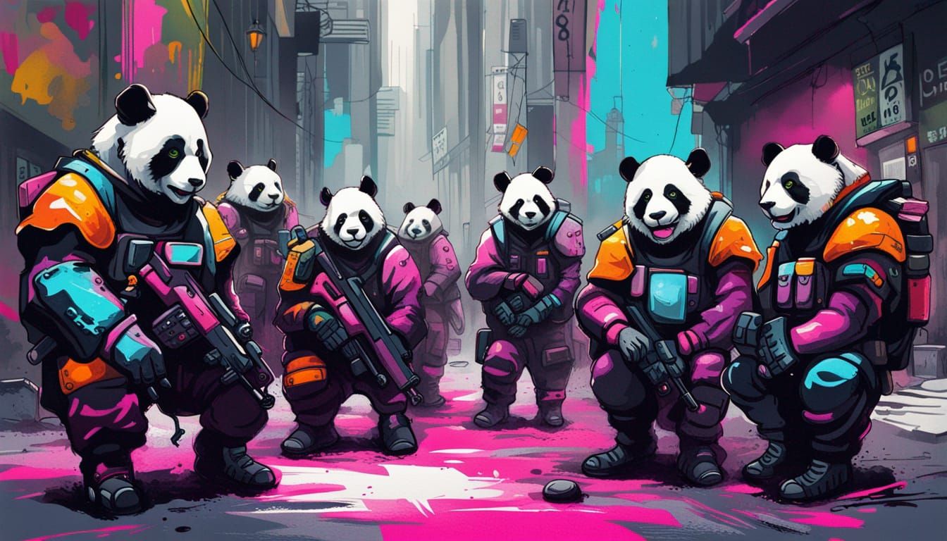Panda sci-fi soldiers - AI Generated Artwork - NightCafe Creator
