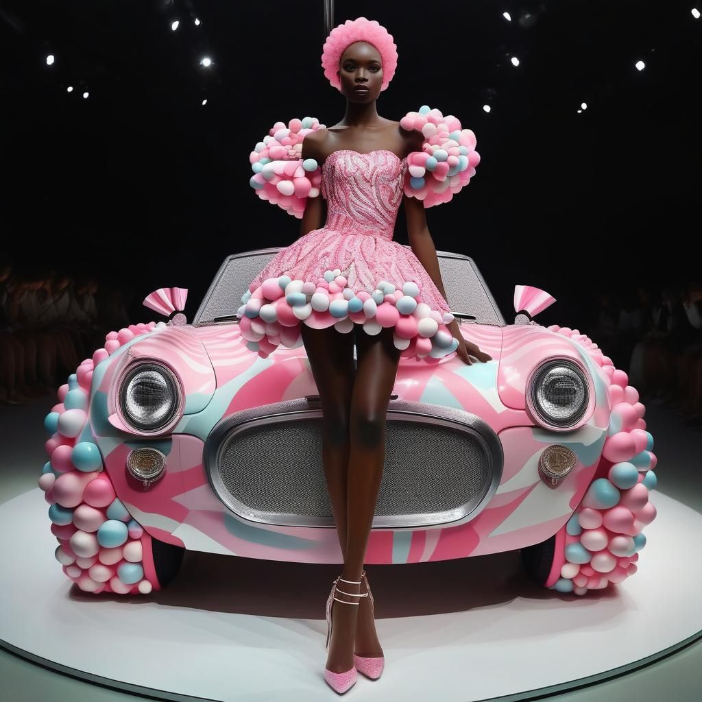 Shades Of Pink Mini Evening Gown Realistic & Creative. Redone. - AI ...