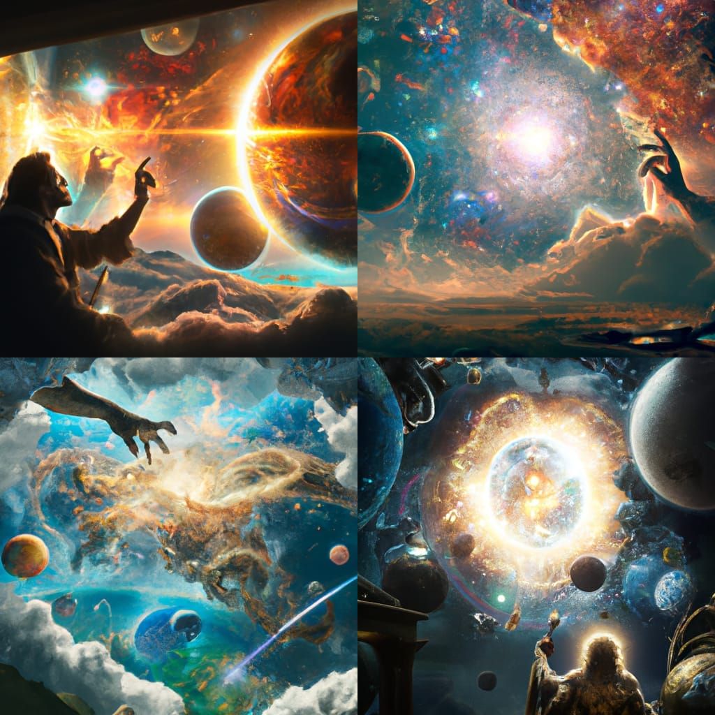 God creating the universe, elaborate detail, unreal engine - AI ...
