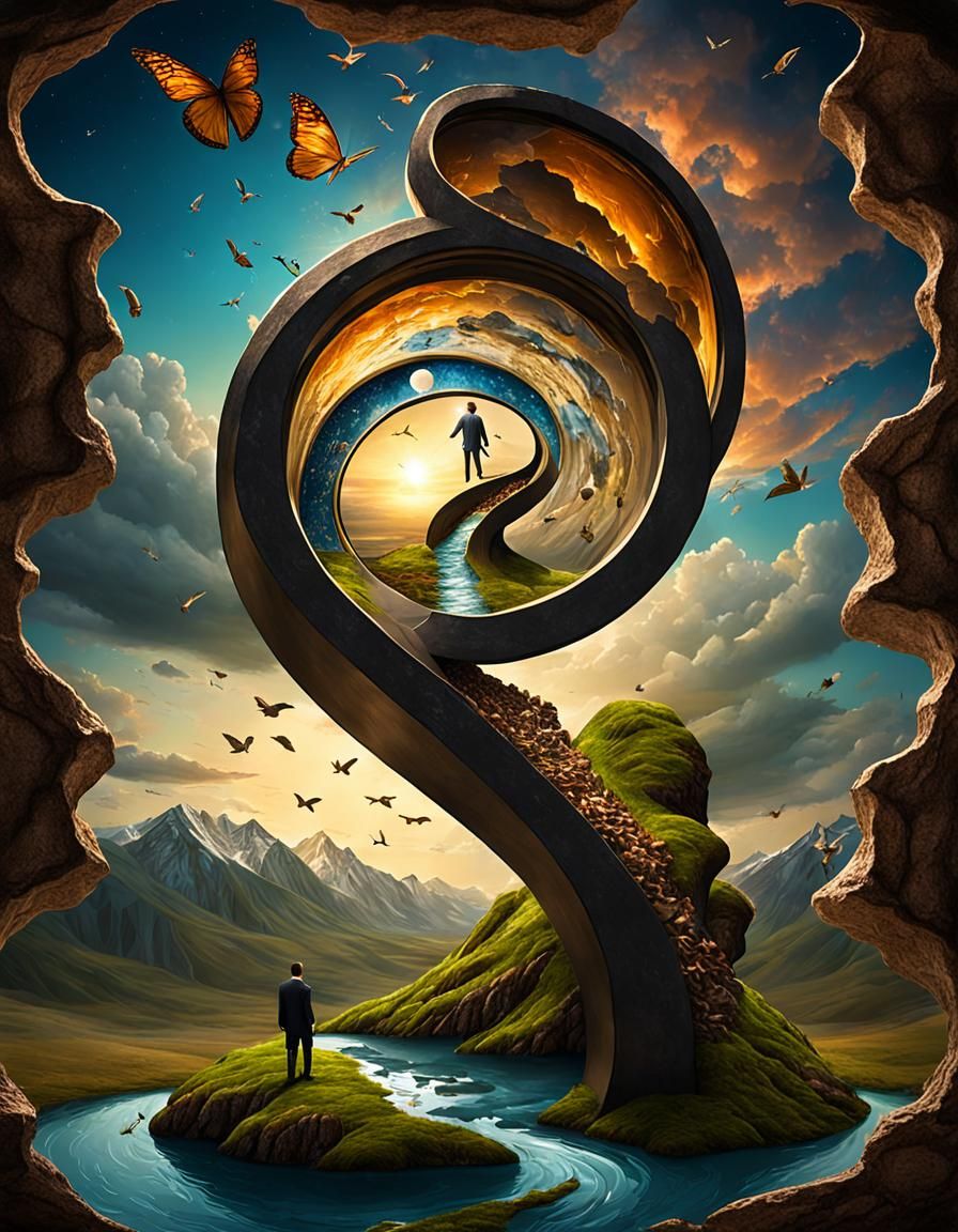 surreal life and rebirth inside an hourglass - AI Generated Artwork ...