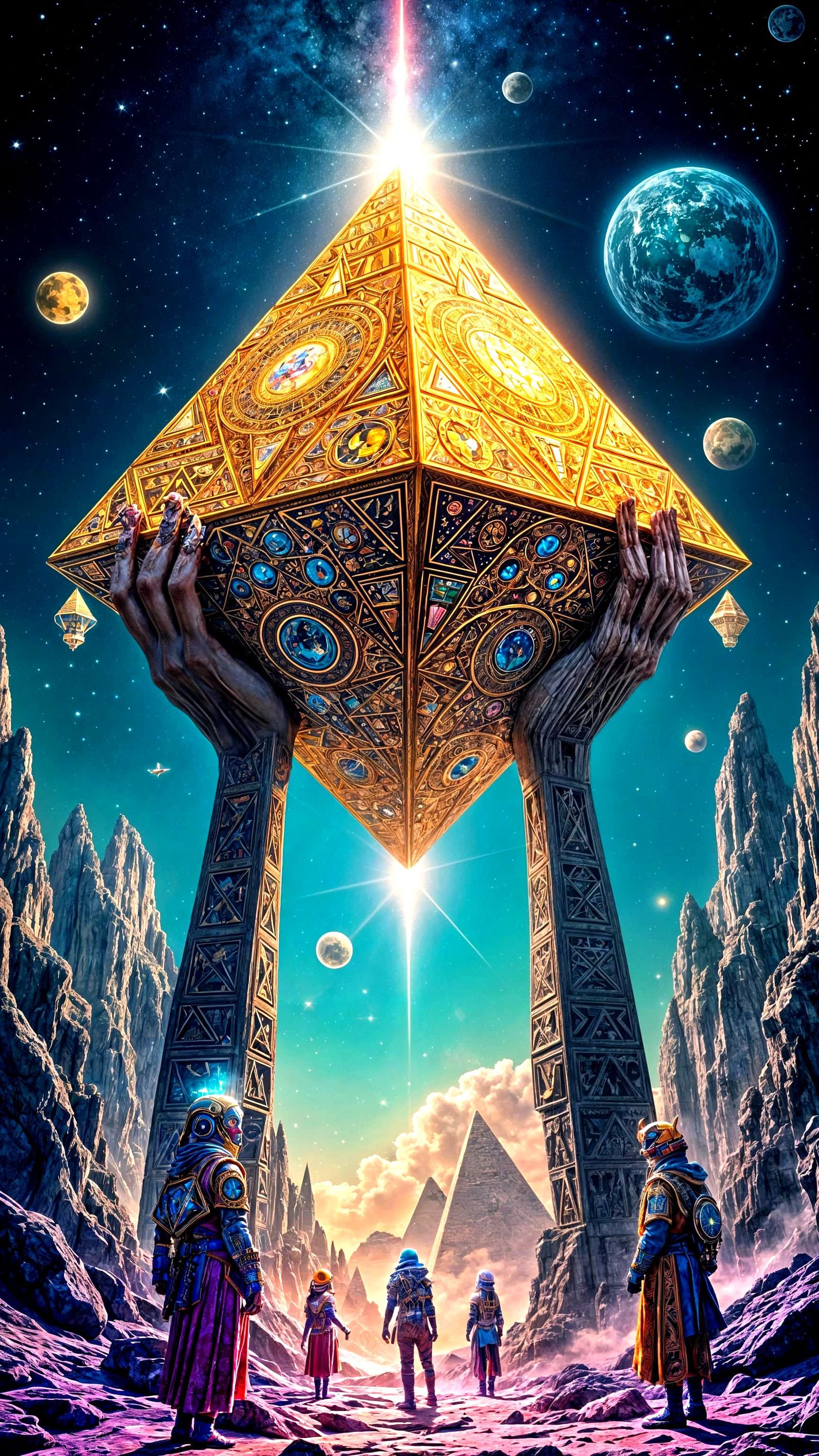 "The Celestial Hold: Pillar Hands of the Pyramid"