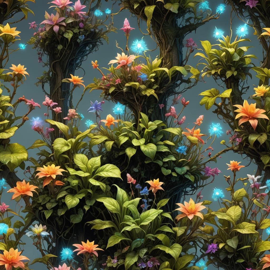 Fae Forest Flora - AI Generated Artwork - NightCafe Creator