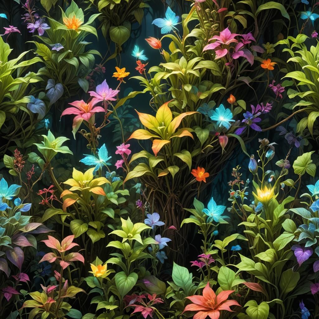 Fae Forest Flora - AI Generated Artwork - NightCafe Creator