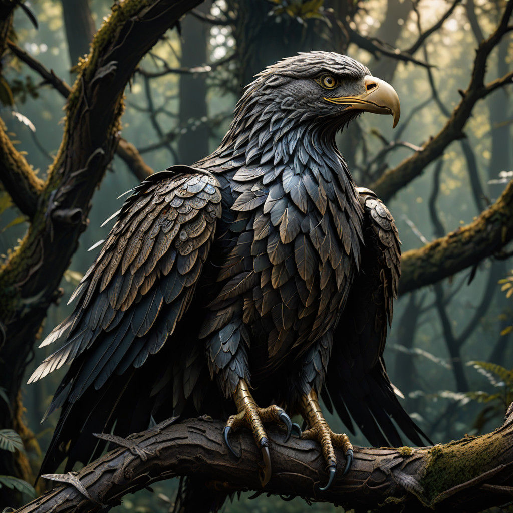 Bronze Eagle - Beautiful Bronze Eagle in Haunted Forest