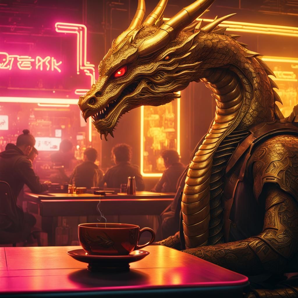 Cyberpunk Dragon - AI Generated Artwork - NightCafe Creator
