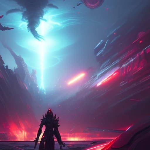 space storm neon world - AI Generated Artwork - NightCafe Creator