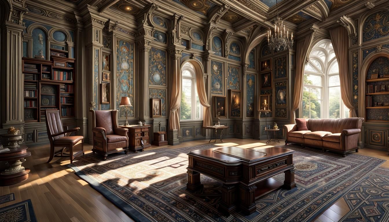 Drawing Room in the Celestial Manor - AI Generated Artwork - NightCafe ...