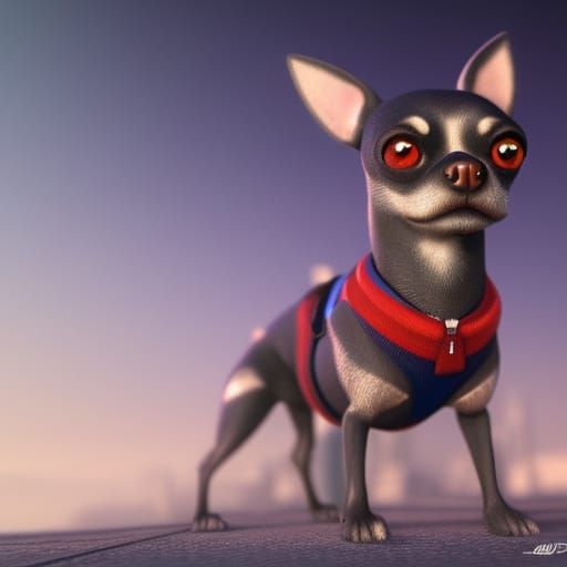 Chihuahua Dog intricate mech details, ground level shot, 8K resolution ...