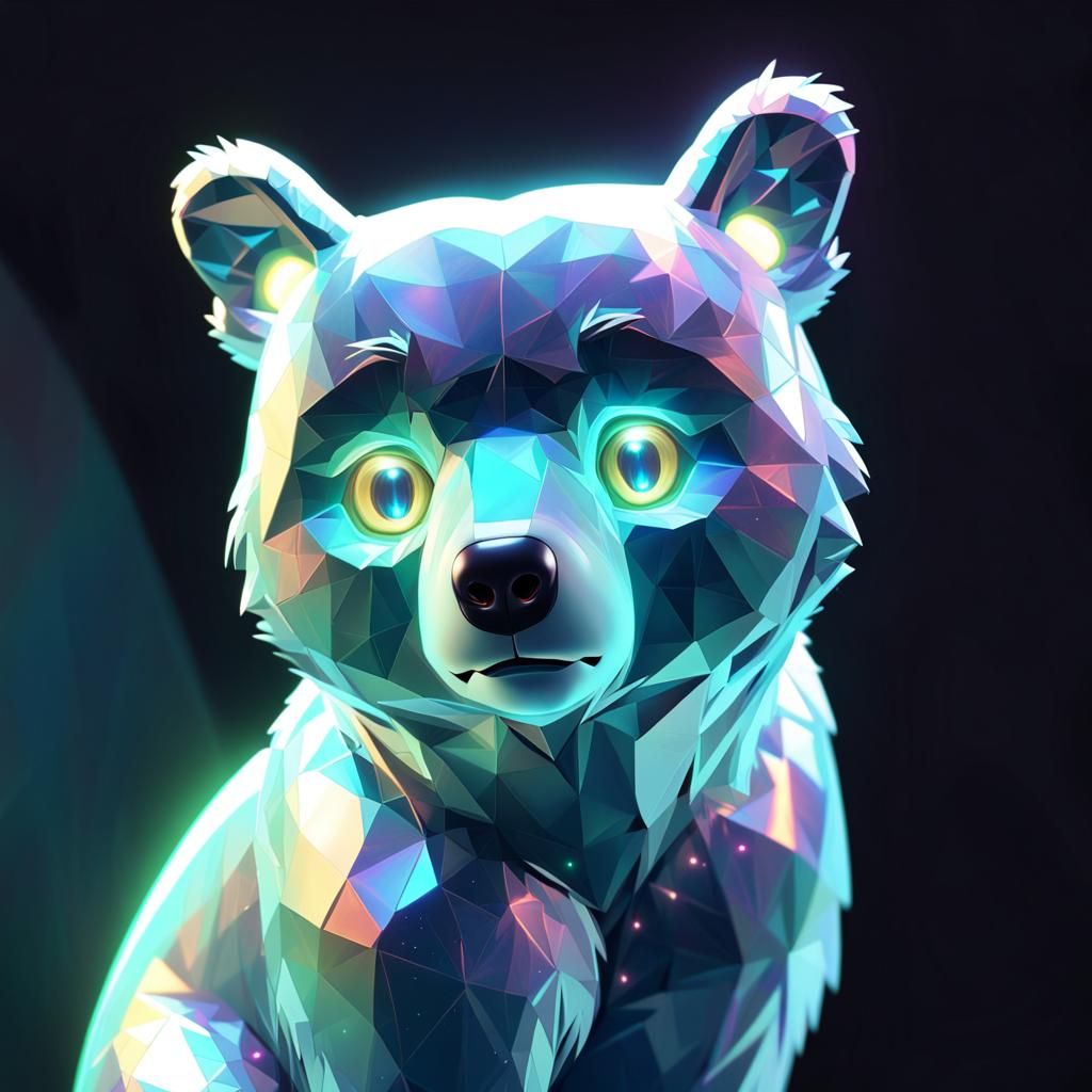 holographic bear - AI Generated Artwork - NightCafe Creator
