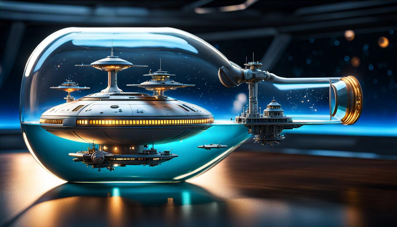 Spaceship in a bottle in a spaceship - AI Generated Artwork - NightCafe ...