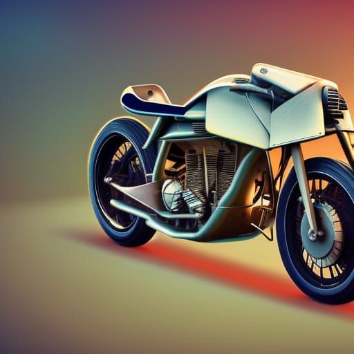 a retro-futuristic war motorcycle, armored and loaded with weapons ...