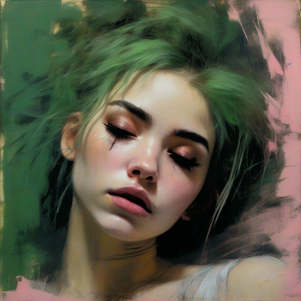 Restlessly Pink And Green - AI Generated Artwork - NightCafe Creator