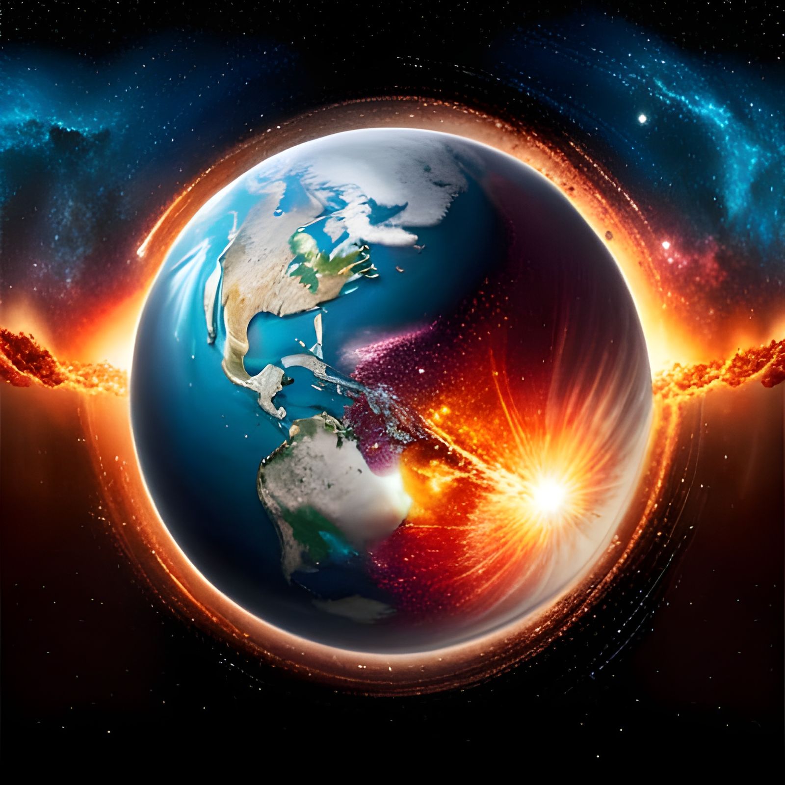 Destruction of earth - AI Generated Artwork - NightCafe Creator