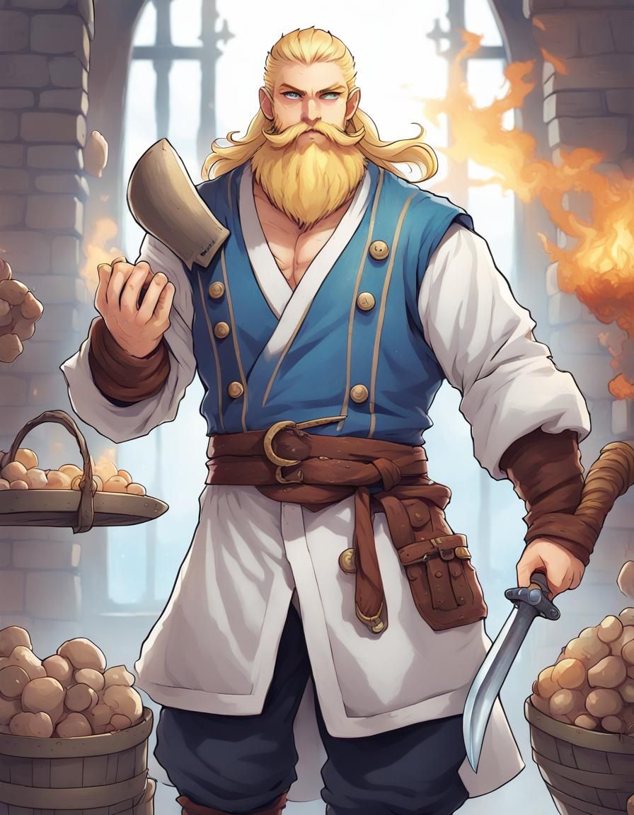 Viking bulked man. Blond hair and beard. Dungeons and Dragons RPG ...