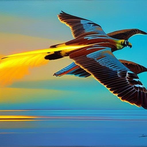 an hawk, neon art - AI Generated Artwork - NightCafe Creator