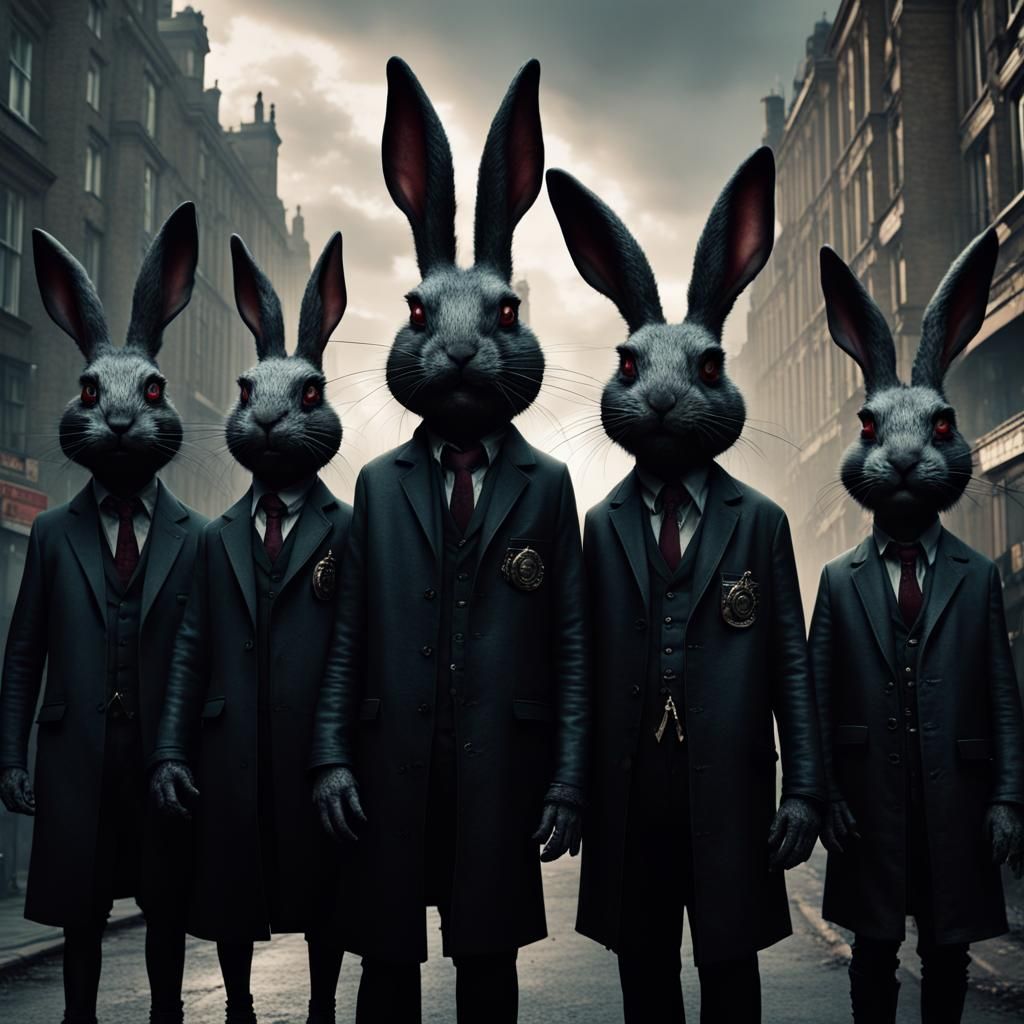 Goth rabbits - Grotesque Goth Rabbits in Dystopian London